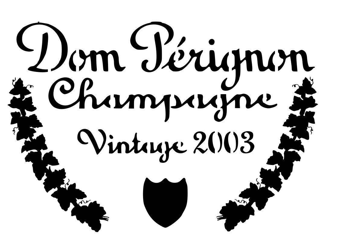 Dom Perignon Logo Personalized Self Adhesive Label Dom Pérignon Black