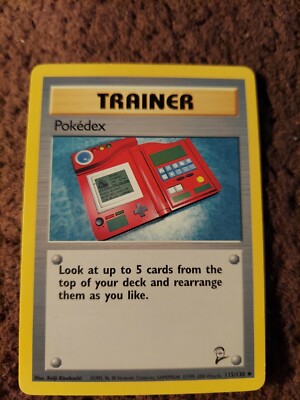 POKEMON CARD POKE'DEX TRAINER NINTENDO 1995 GAMEFREAK WIZARDS 115/130 ...