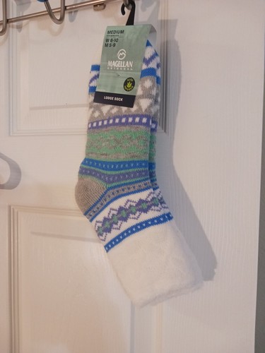Magellan Lodge Socks Multicolo Stripe Aloe Infused Unisex M-5-9 W 6-10 ...