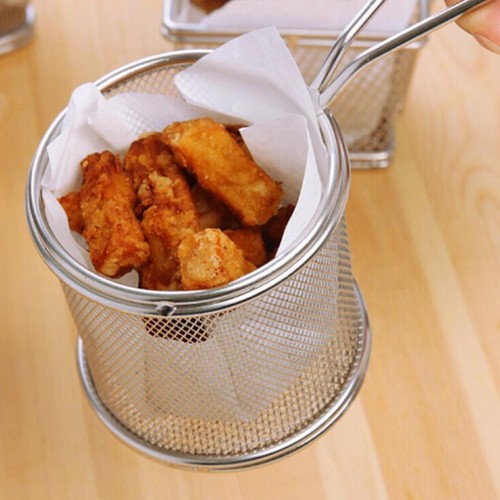 Fries Chips Dumplings Noodles Wire Mesh Skimmer Strainer Basket Kitchen ...