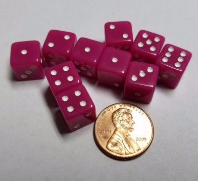 10x Pink Micro 10mm Dice With Pips, Custom Pink Color, Backgammon & RPG ...
