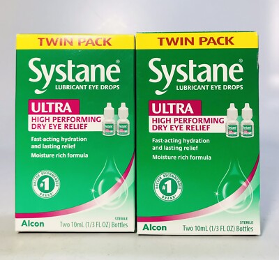 Lot of 2 Systane ULTRA High Performance Lubricant Eye Drops Twin Pack ...