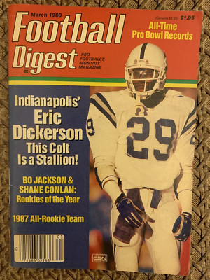 Eric Dickerson Indianapolis Colts Vintage Football Digest March 1988 ...