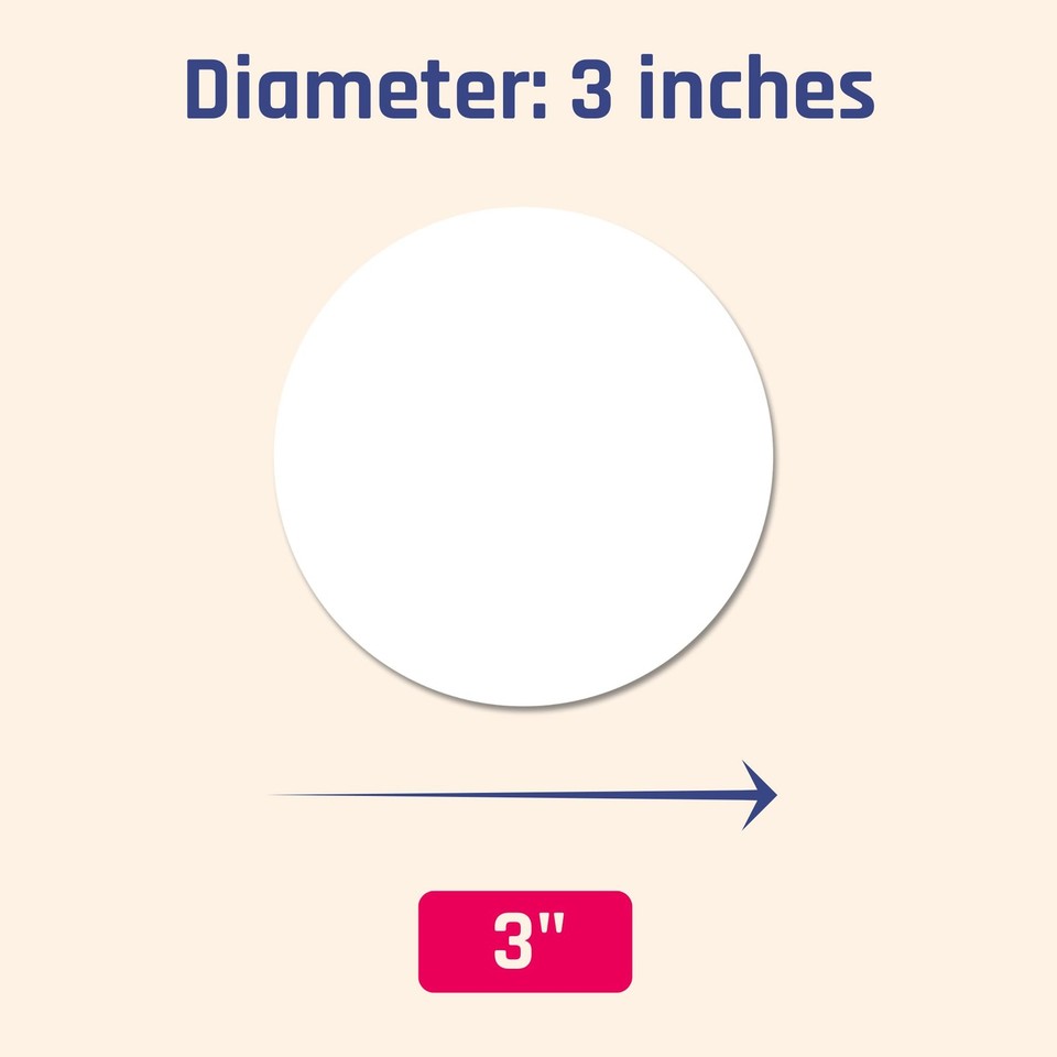 200 Sheets - 3 inch Round Labels, White Printable Circle Stickers ...