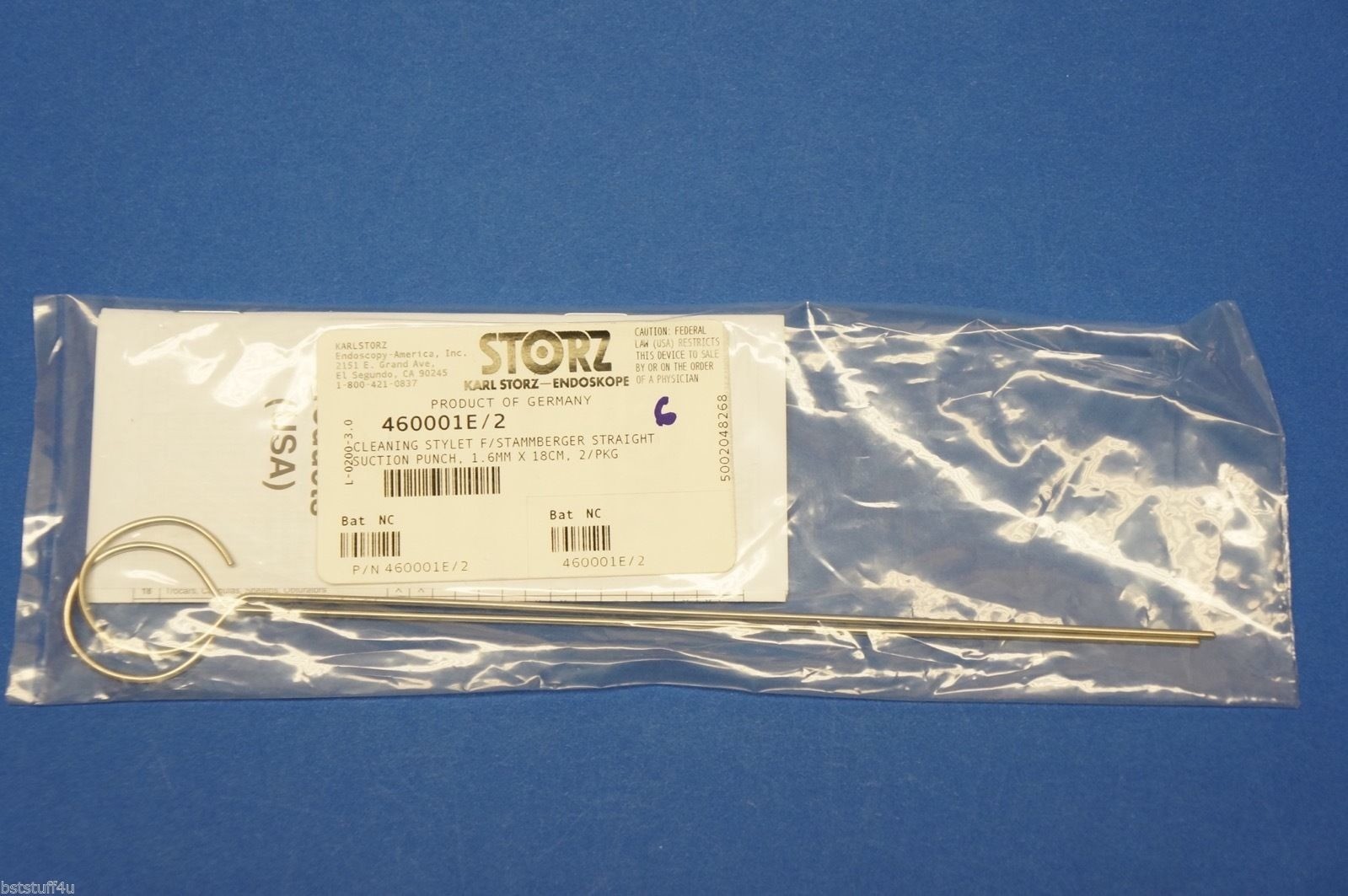 Karl Storz 460001E /2 Cleaning Stylet Function Stammberger Straight ...