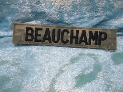 Name Tag Military Patch BEAUCHAMP | eBay