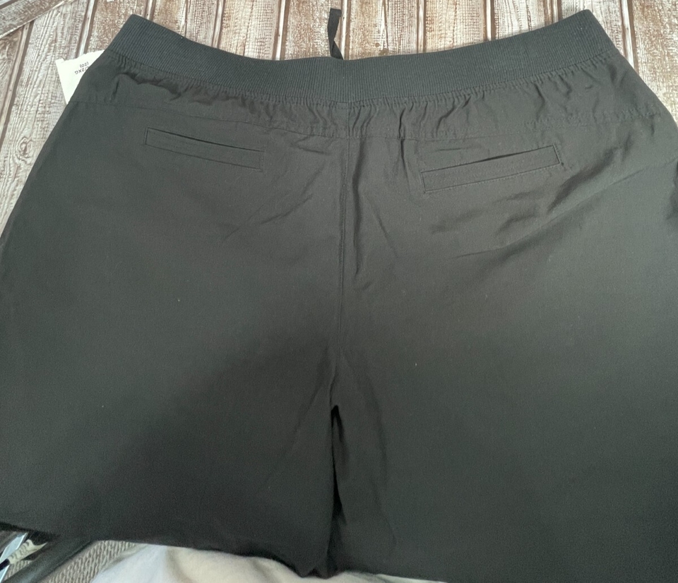 DANSKIN NOW Women's Plus XXL (20) Black Woven Capri Pants Elastic Waist ...