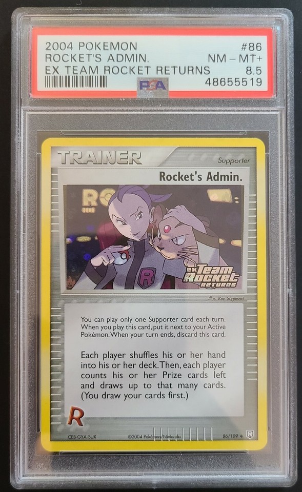 Pokémon ROCKET'S ADMIN Trainer 86/109 Reverse Holo EX Team Rocket ...