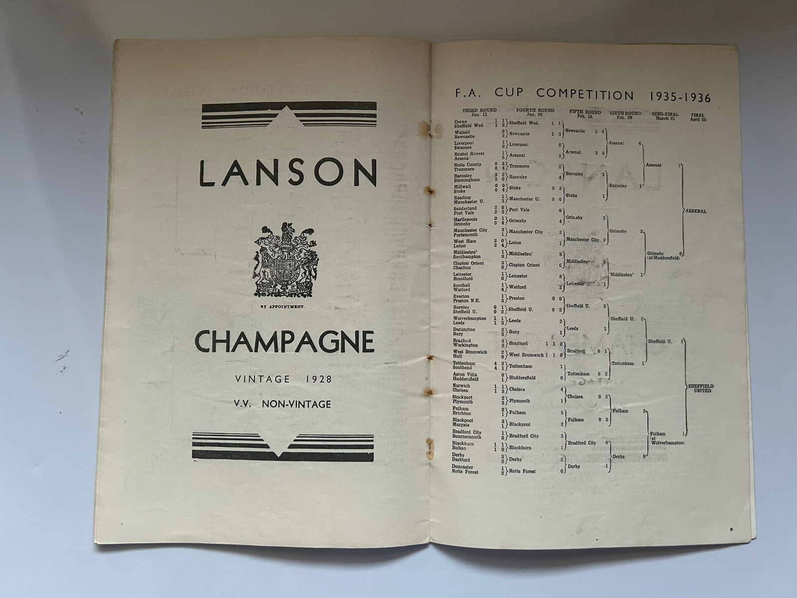 1936 FA CUP FINAL ARSENAL V SHEFFIELD UNITED | Grelly UK