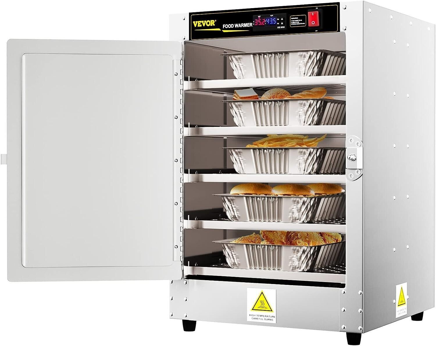 Vevor FWHB-191929 Hot Box Food Warmer 19"x19"x29" Five Adjustable ...