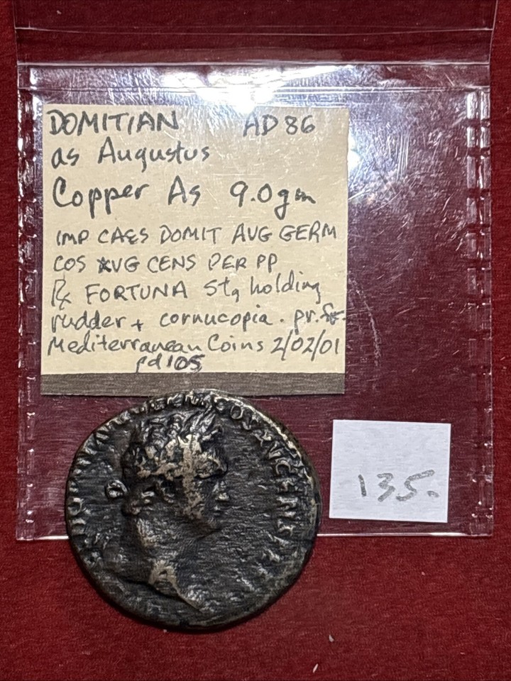 Domitian (AD 81-96) AS Roman AE bronze as coin Rev Fortuna Rome mint | eBay