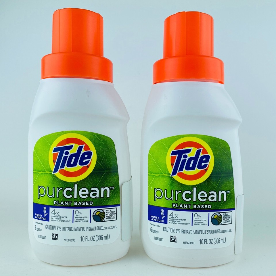 2-Pack Tide PurClean Plant Based Laundry Detergent 10 fl.oz Each Honey ...