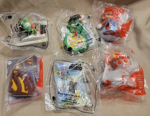 Lot of 6 McDonalds Nintendo Super Mario, Superman, TY, Happy Meal Toys ...