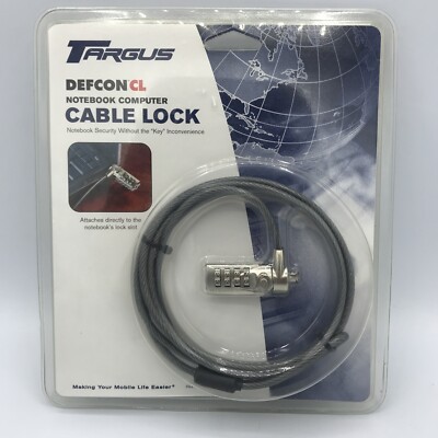 Targus DEFCON CL School Laptop Computer Cable Anti Theft Lock 4 Digit ...