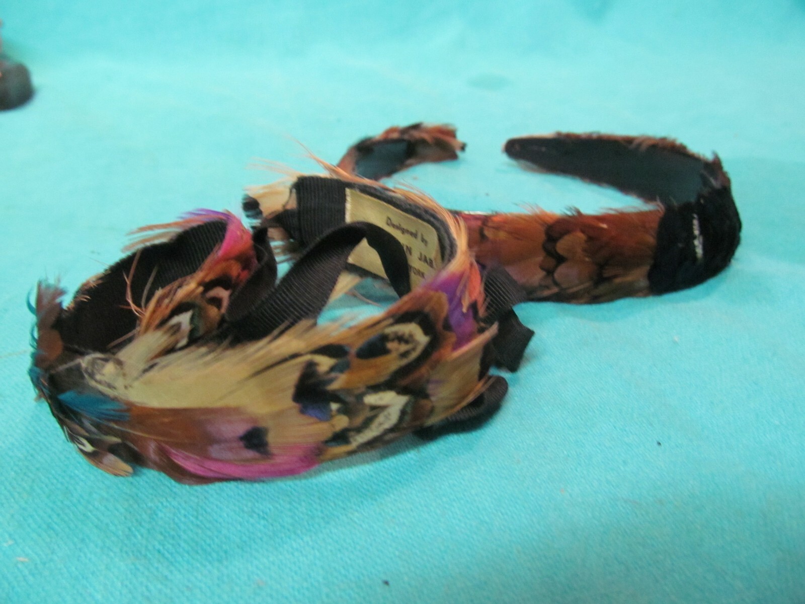 RARE 1960's ART TO WEAR JOAN ANN JABLOW REAL FEATHER … - Gem