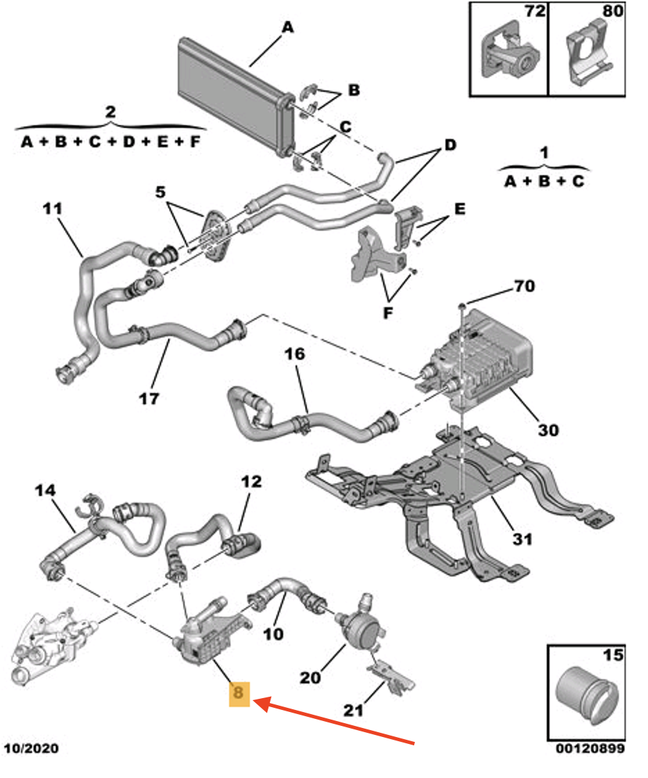 PEUGEOT 3008 Air Conditioning Distribution Valve 9843217680 New Genuine ...