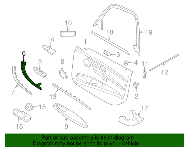 Genuine OEM Interior Door Pull Handle for BMW 51417279313 for sale ...