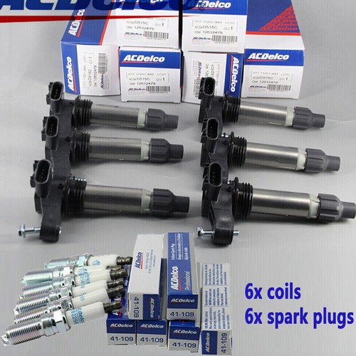 6 Pack 12632479 D515C Ignition Coil & 41-109 Spark Plug Fit GMC ...
