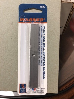 Warner Tools 695 Big Blade Scraper Replacement Blades 4-Inch Card of 5 ...
