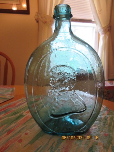 A G1-54 Washington / Taylor Quart Flask in a Light Blue / Green color ...