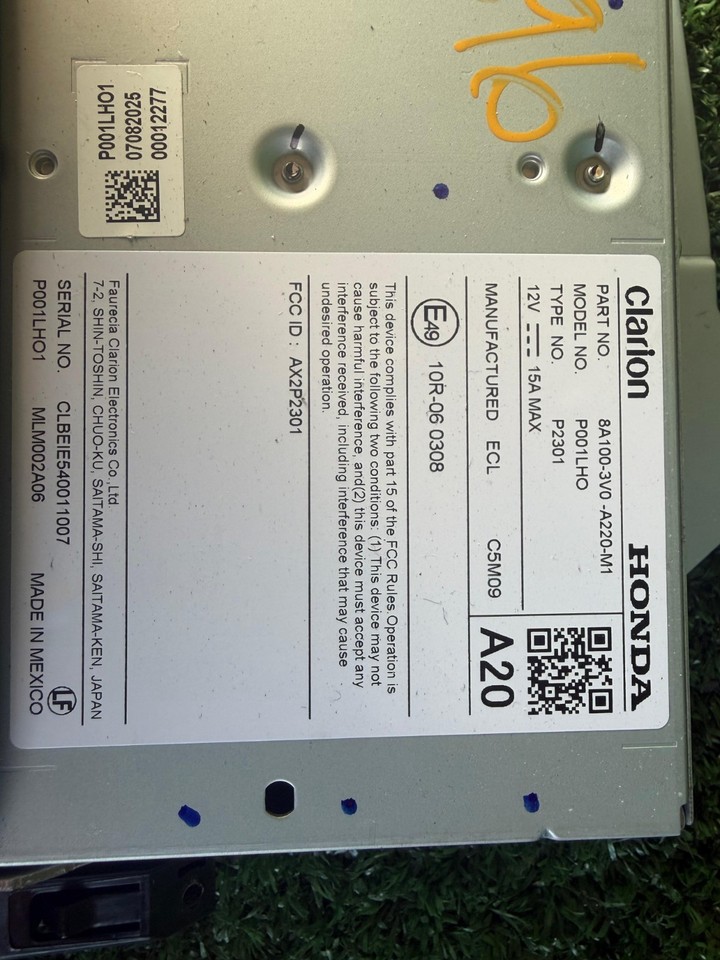 OEM Multimedia Display Touch Screen Receiver Honda HR-V 2026 / 8A100 ...