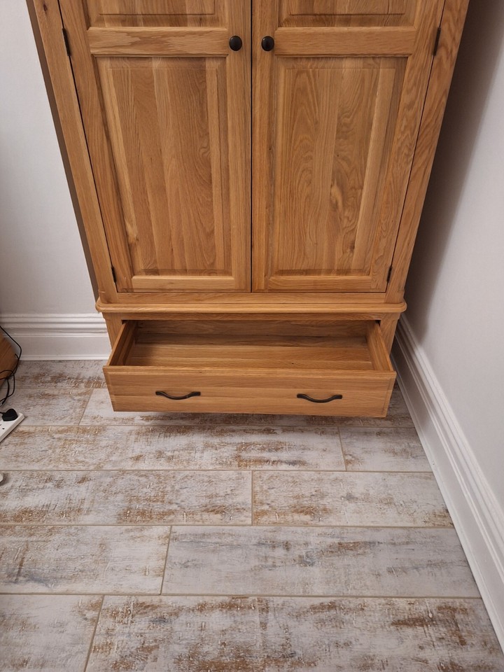 solid oak double wardrobe x2 from oak furniture land great condition | eBay UK