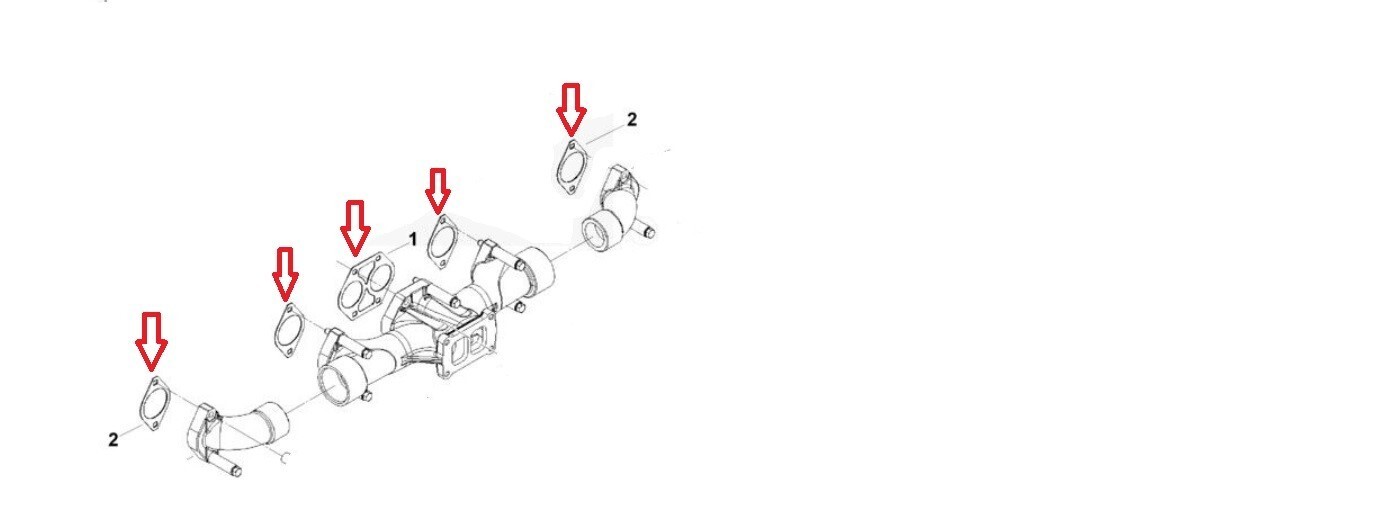 Exhaust Manifold Gasket Kit for Cummins ISX PAI Ref. # 4907446 (1 ...