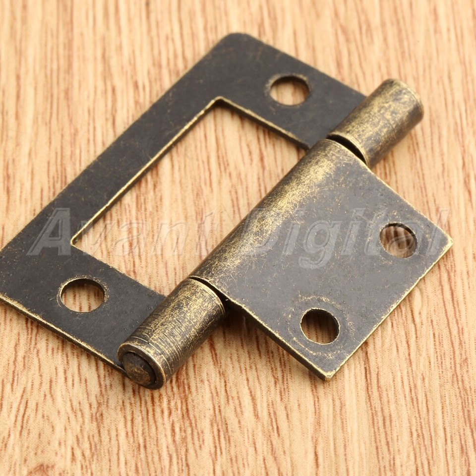 2pcs Retro Jewelry Box Chest Cabinet Hinges Furniture Door Flush Hinge ...