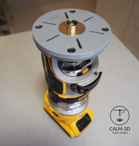 Dewalt DCW600 Compatible Trim Router Base for 35mm Brass Guide Bushes ...