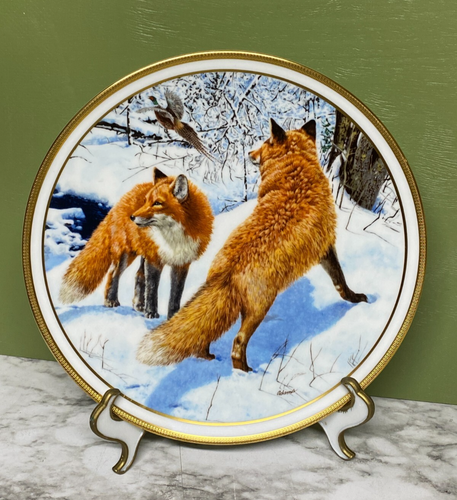 Vintage LENOX 1982 RED FOXES Ltd.Ed. Gold Trim American Wildlife | eBay