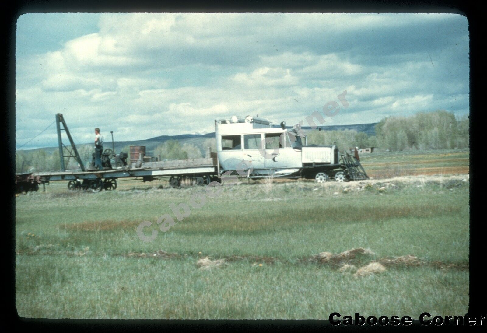 RGS Goose 7 pulling up a siding at Gunnison Richard Jackson 35mm Slide ...