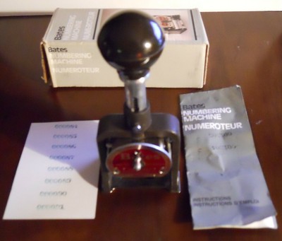 Numbering Machines - Vintage Bates Numberer Machine
