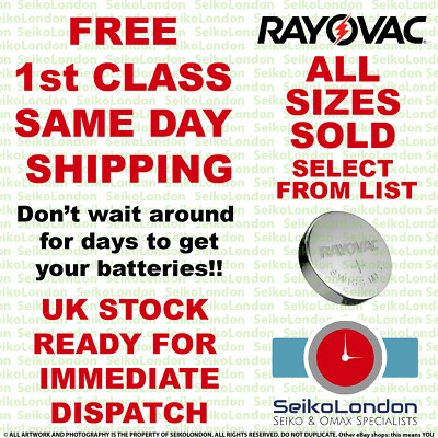 Rayovac Silver Oxide Watch Battery 1.55v ALL SIZES OF WATCH BATTERIES ...