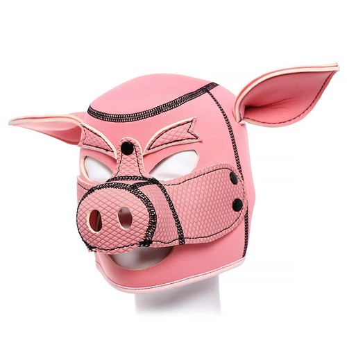 Pig Hood Gimp Mask Bondage BDSM Neoprene Dirty Animal Play Cosplay Pink ...
