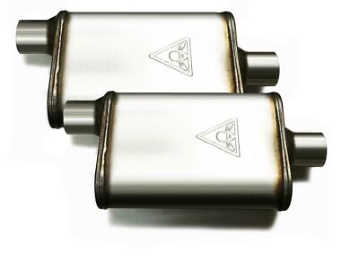 Pair of Dual Chamber Universal Mufflers 2.5 | eBay