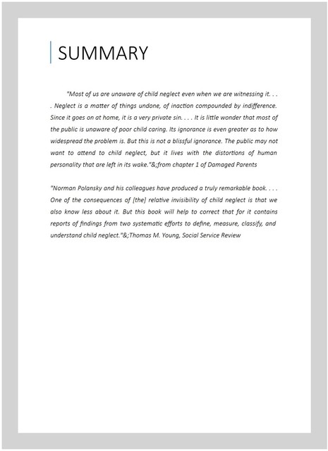 Damaged Parents : An Anatomy of Child Neglect by Mary Ann Chalmers ...