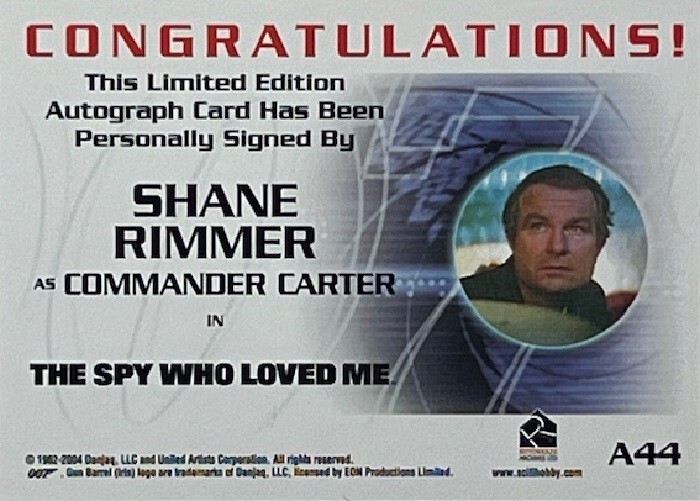 Shane Rimmer Autograph A44, The Quotable 007 James Bond, The Spy Who ...