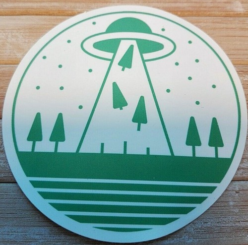 x2 Funny UFO Alien Vinyl Laptop Stickers decals Space Scooter ...