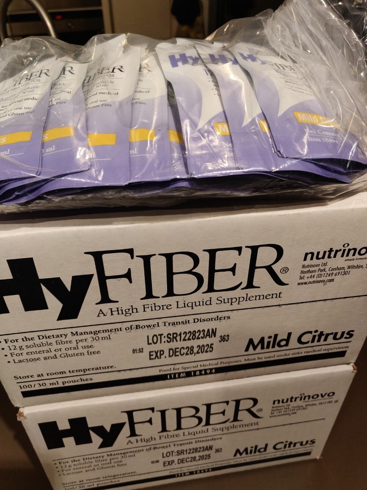 25 HyFiber Sachets Liquid Fibre Supplement Mild Citrus 30ml Nutrinovo ...