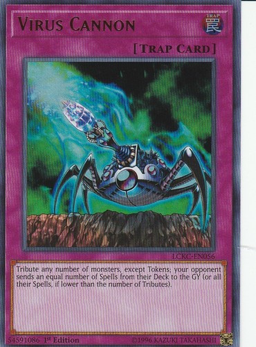 YUGIOH HOLO CARD VIRUS CANNON LCKC-EN056 1ST EDITION | eBay
