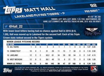 2017 Topps Pro Debut #92 Matt Hall FLYING TIGERS | eBay