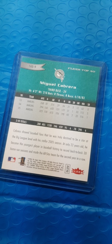 2006 Fleer Miguel Cabrera Top 40 & Luis Arraez Topps Big League Good ...
