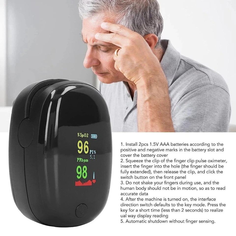 Blood Glucose Monitor LED Display Fingertip Oximeter for Adults Seniors ...