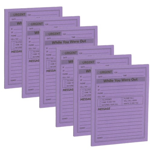 6 Pack While You Were Out Message Pad, 4x5 Sticky Notes Notepads ...