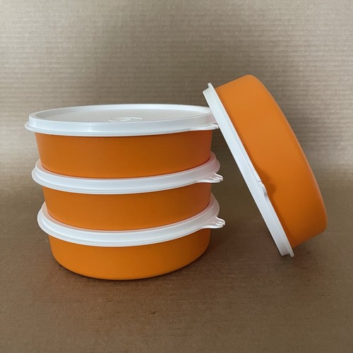 Tupperware Big Wonders Bowl Large Cereal Snack Salad Set of 4 Orange ...