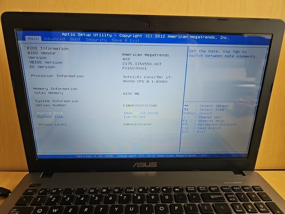 B61 asus r510l Intel Core I7-4500u 8GB RAM NO HDD SSD | eBay