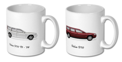 MUG - VOLVO V70 (Various Models) - Double Sided Car Art Coffee Mug ...