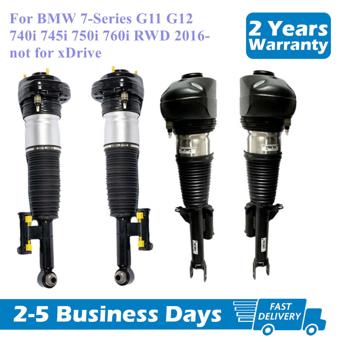 4X Front Rear Air Shock Struts For BMW 7 Series G11 G12 740i 750i 750Li ...