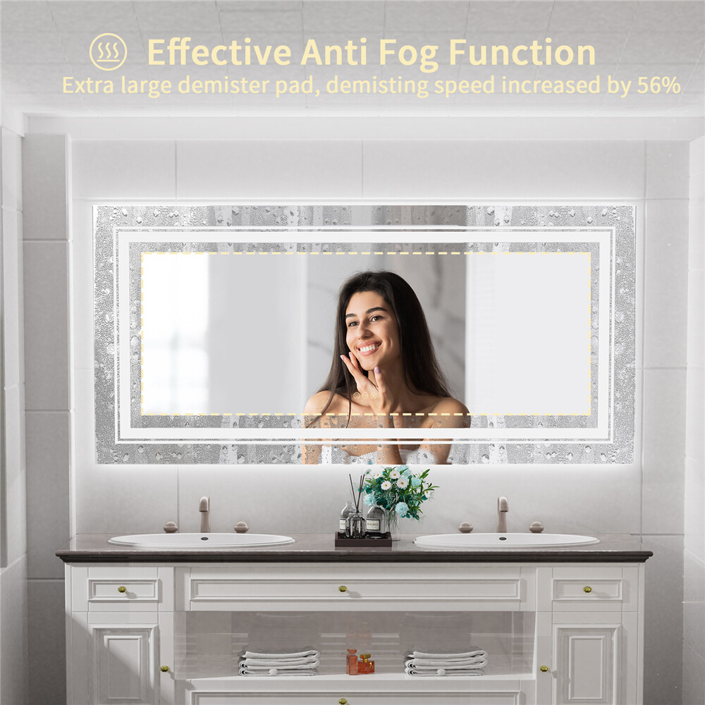 Large 500-1800MM LED Bathroom Mirror Front Backlit Anti-fog Mirror ...