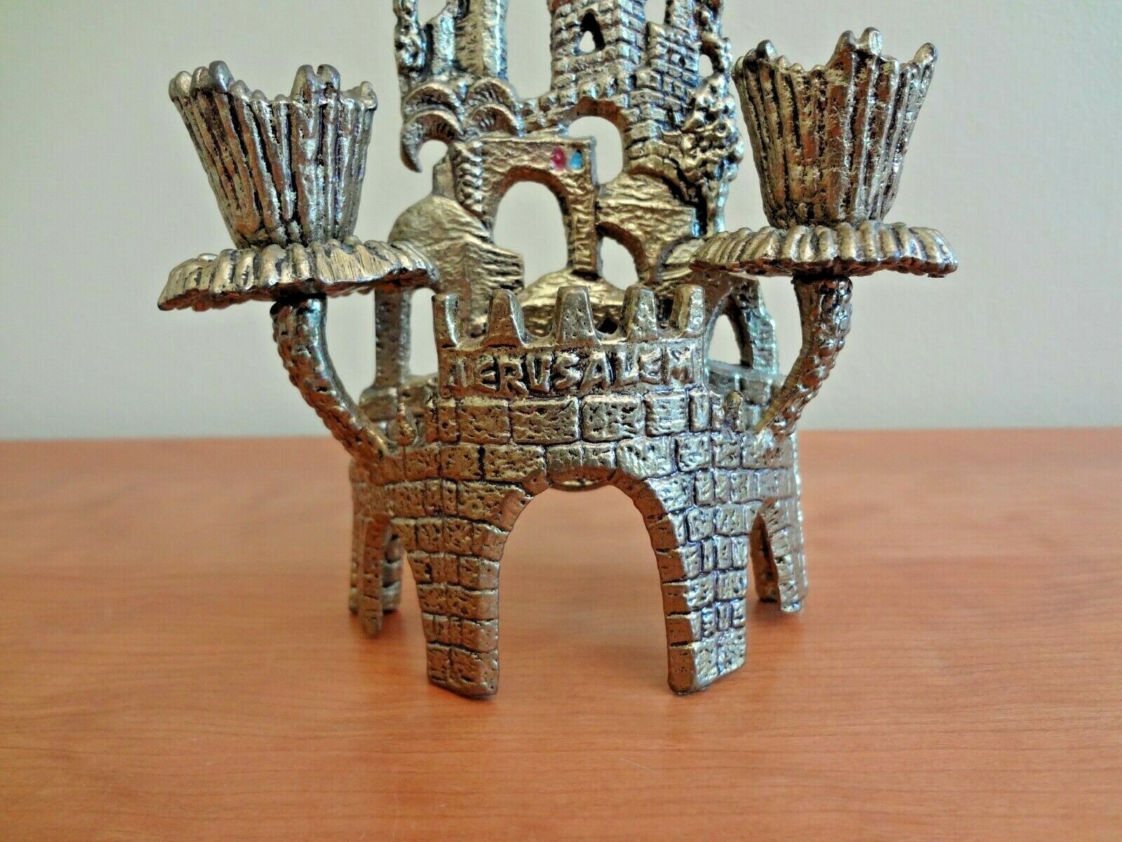 VTG Wainberg Brutalist Judaica Shabbat Candle Holders Brass Finish ...